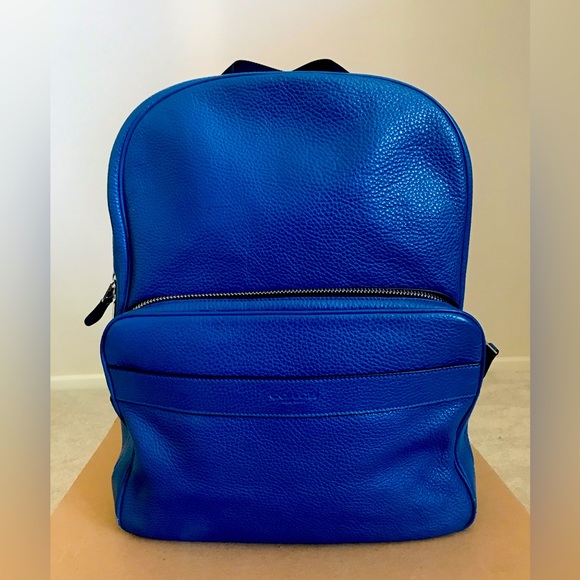 Coach | Bags | Coach Mens Hamilton Pebble Leather Denim Blue Backpack ...